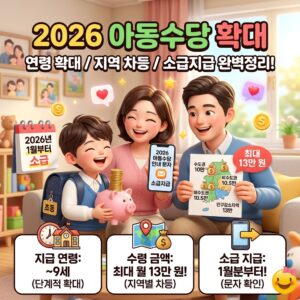 2026 아동수당 확대 총정리: 연령 기준, 소급지급 및 비수도권 추가